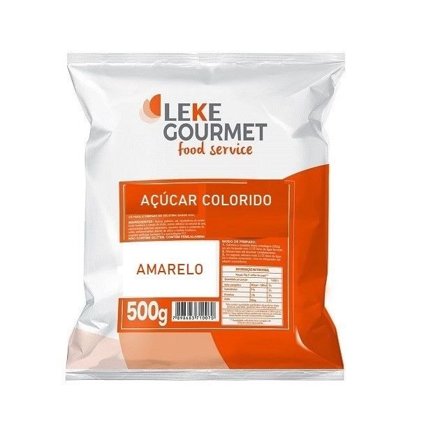 Açúcar Colorido Amarelo Leke 500g